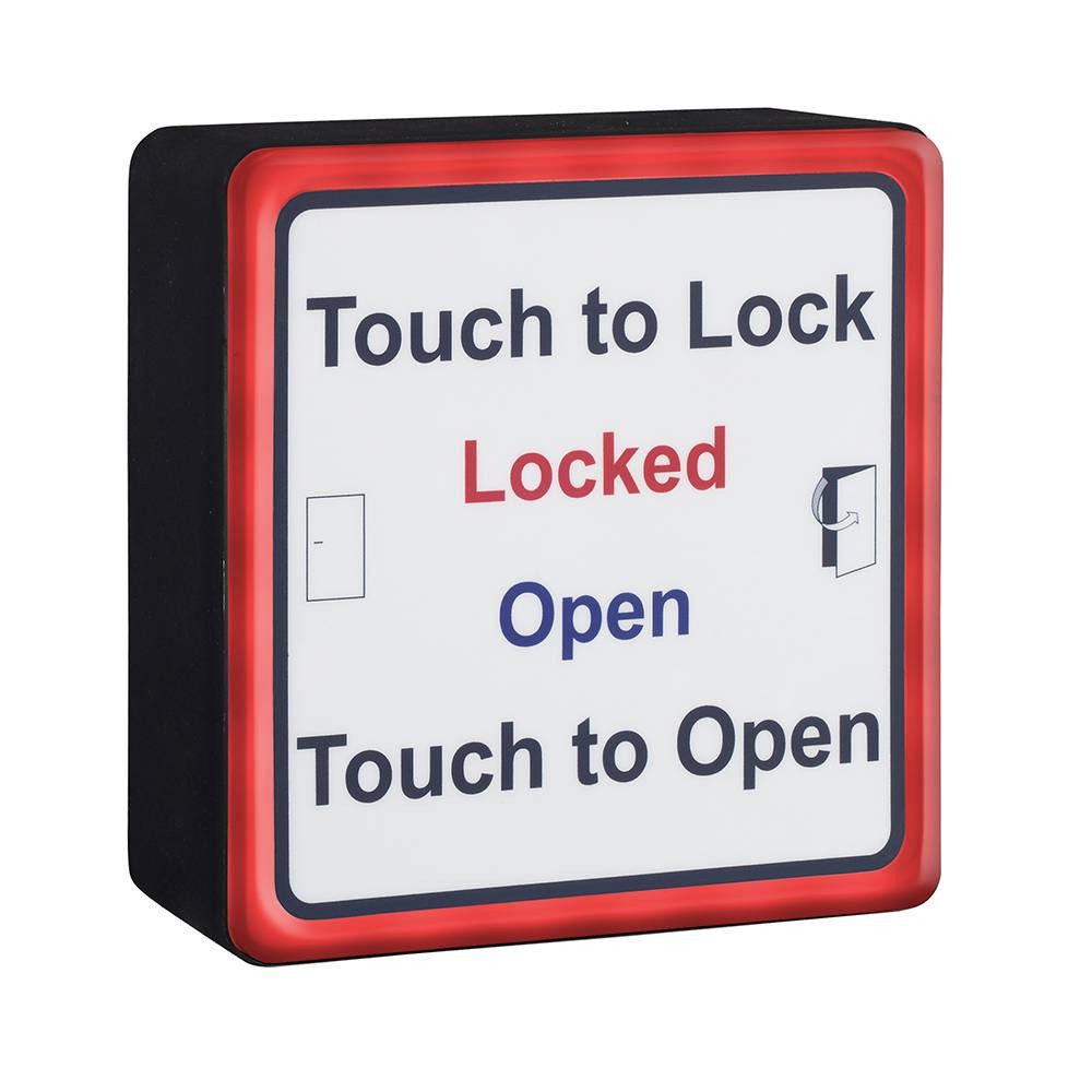 Square Antimicrobial 'Touch To Lock' Toilet Door Sensor SQWCLOCK - Quantek